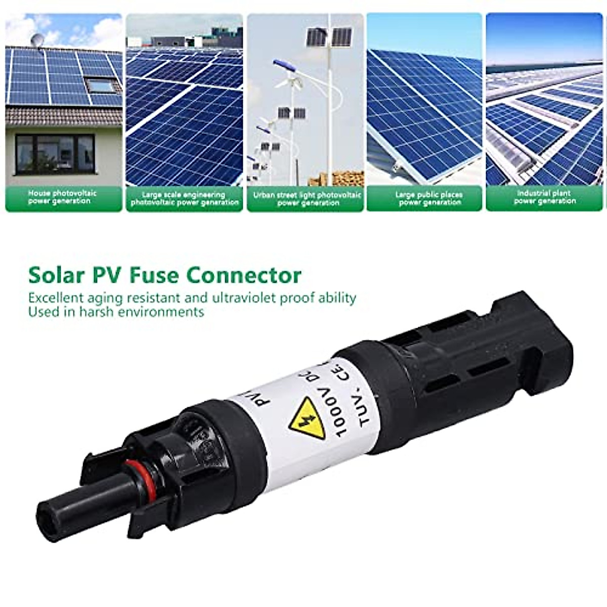 MOKT Fuse Connector, Waterproof IP67 1000V DC Male Female Quick Connect Solar Diode Connectors for Inverter for 2.5-6.0SquareMillimeter Cable 30A, MOKT0vSVH20-14