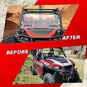 A & UTV PRO Front Full Windshield for Polaris General 1000 /General 4 1000 /XP 1000 /XP 4 1000 2016-2023, Clear Tough Hard Coated Poly Vented Window Accessories, Replace OEM # ‎2884337