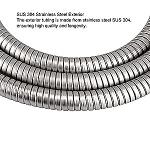 TRIPHIL Kink-free Shower Hoses 98" Extra-long for Handheld Shower Head Hose Replacement with 2 Shower Caps Flexible Metal Sleeves Brass Connectors Stainless Steel Brushed Nickel 98 Inch