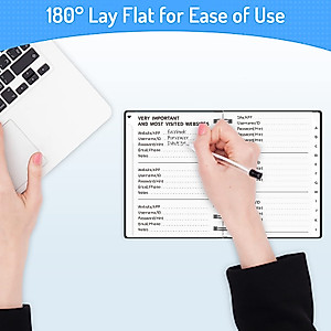 Forvencer Password Book with Individual Alphabetical Tabs, 4" x 5.5" Small Password Notebook, Spiral Password Keeper, Internet Address and Password Manager, Password Logbook for Home Office, Black