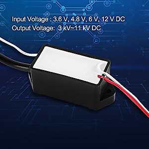 DC 3.6V/4.8V/6V/12V High Voltage Transformer 3kV-11kV Boost Step-up Inverter Arc Pulse Generator Power Module Black