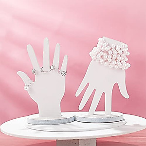 Weysat 12 Pcs Wooden Hand Form Bracelet Jewelry Display Stand Holder Aesthetic Mannequin Fingers Jewelry Organizer for Bracelet Ring(White)