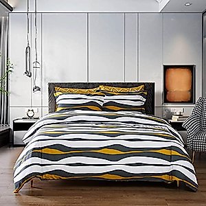 Dolce Mela King Size 6 Piece 100% Cotton Duvet Cover Set, Bloomon Bedding DM823K Multicolor