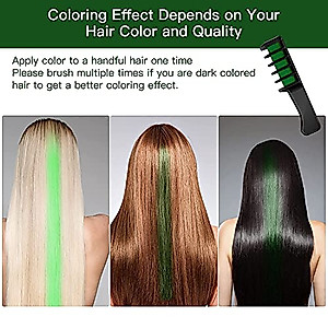 MSDADA Green Hair Chalk for Girls-New Hair Chalk Comb Temporary Bright Washable Hair Color Dye for Kids-Girls Toys Gifts for Birthday,Easter,Christmas,Halloween