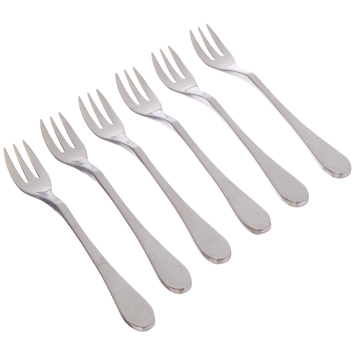Knork 18/0 Stainless Steel Cocktail Fork (Set of 6), Matte Silver