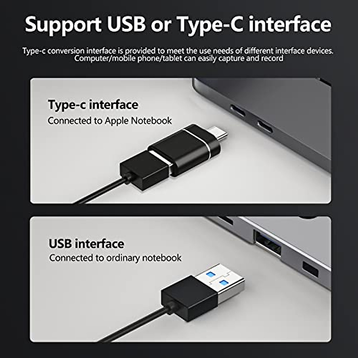 Video Capture Cards, 4K HDMI to USB Video Capture Device, 1080P HD Broadcast Live and Record Video Audio Grabber for Gaming, Streaming, Teaching, Video Conference (Black)