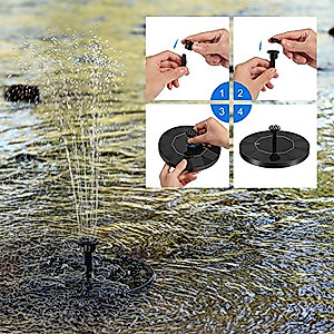 Solar Fountain for Birdbath, 2.5W Solar Water Fountain Pump with 1200mAh Battery Backup, Solar Fountain for Bird Bath, Fish Tank, Pond or Garden,Outdoor