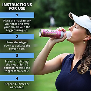 Boost Oxygen 5 Liter Natural Pure Canned Supplemental Oxygen Bottle with Built in Mouthpiece for High Altitudes and Recovery, Natural Flavor (3 Pack), Flavorless, 3.0 Count