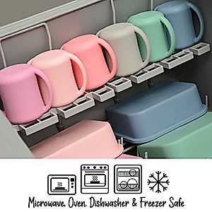 PrimaStella Unbreakable Silicone Training Cup for Toddlers (Rainbow Swirl 2 Pack)