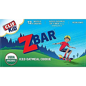 CLIF Kid Zbar - Iced Oatmeal Cookie - Soft Baked Whole Grain Snack Bars - USDA Organic - Non-GMO - Plant-Based - 1.27 oz. (18 Pack)