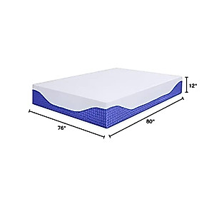 SLEEPLACE 12 Inch METIS Multi Layer Memory Foam Mattress Cobalt Blue (KING)