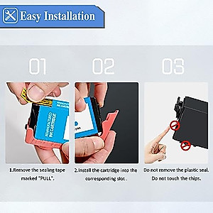 SHUOLEI 822XL Remanufactured Ink Cartridge Replacement for EP 822 XL 822XL T822 T822XL Ink Cartridge Combo Pack Work for WF-4830 WF-3820 WF-4820 WF-4834 Printers (4 Packs, Black/Cyan/Magenta/Yellow)