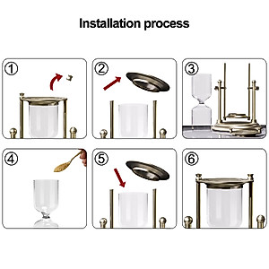 SuLiao Empty Hourglass Fillable, Brass 360° Rotating DIY Sand Timer, Unity Sand Hourglass for Wedding Ceremony Set, Large Antique Without Sand Clock Sandglass for Desk Home Office Decorative