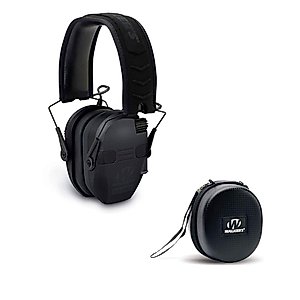 Walker's Razor Slim Electronic Bluetooth NRR 23 dB Hearing Protection Earmuffs for Outdoor/Indoor Shooting Range with Shockproof Carrying Case, Black