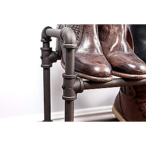 Real Home Innovations Modern Industrial Style 2 Tier Shoe Rack, 36" W x 8.2" d x 16" H, Satin Pewter