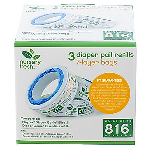 Nursery Fresh Refill for Diaper Genie 3 Pack, 816 Count