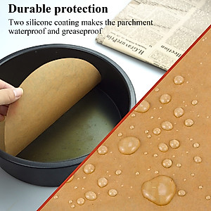 DISSKNIC 8 Inch Parchment Paper Rounds, 100 PCS Unbleached and Non Stick Baking Parchment Rounds, Precut Round Parchment Paper for Baking Sheets Round, Cake Pans, Springform Pan, Steamer