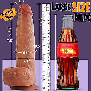 Unique 10.5” Large Thrusting Dildo with APP, 5 in 1 Big Vibrating Dildo G Spot Sex Toy for Men and Women, Realistic Massive Silicone Dildo with Suction Cup for Anal and G Spot Stimualtion
