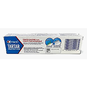 Crest Tartar Protection & Anticavity Toothpaste with Fluoride, Regular Paste, 2.4oz (Pack of 3)