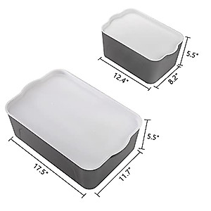 Peohud Set of 3 Lidded Storage Bins, Stackable Storage Containers for Organizing, Plastic Organizer Box for Home RV Classroom Office