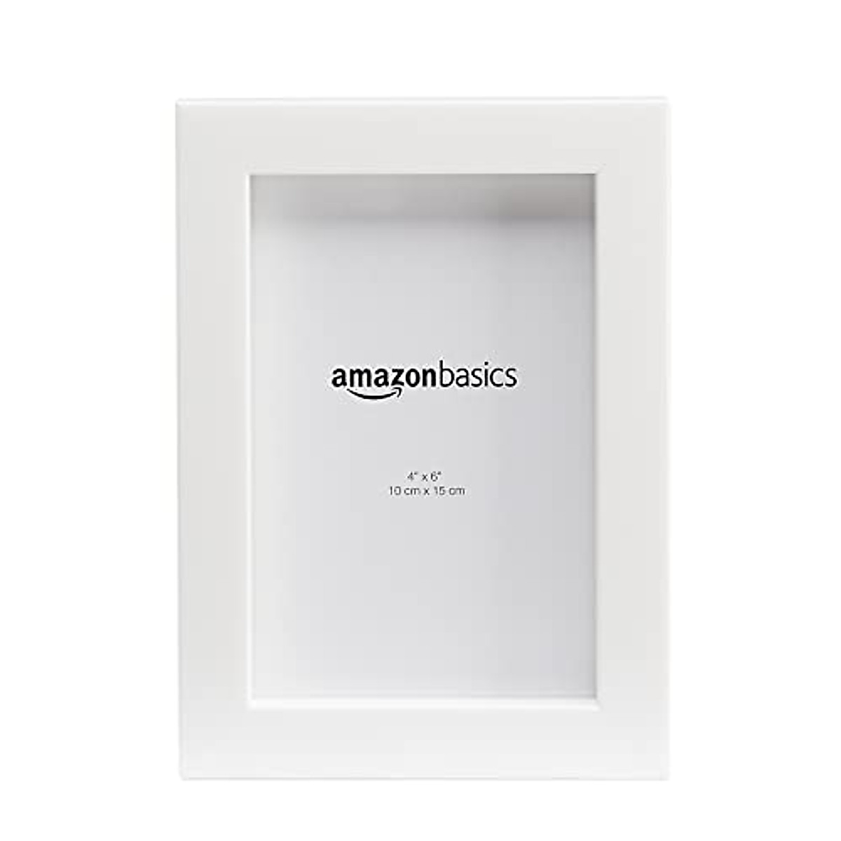 Amazon Basics Rectangular Photo Picture Frame, 4" x 6", Pack of 5, White