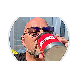 Budweiser Stainless Steel Can Insulator, Insulated Beverage Holder for Standard Size Can and Bottle, Can Cooler for Beer and Soda