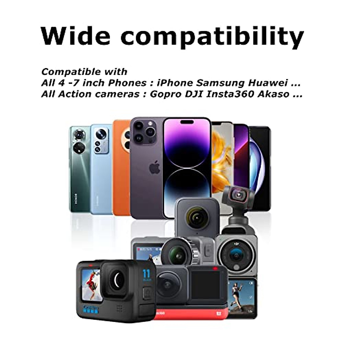 Phone Chest Mount Harness Vest and Head Strap Clip Holder for POV/VLOG, Compatible with iPhone,Samsung,GoPro Hero,DJI Osmo,AKASO and Action Cameras