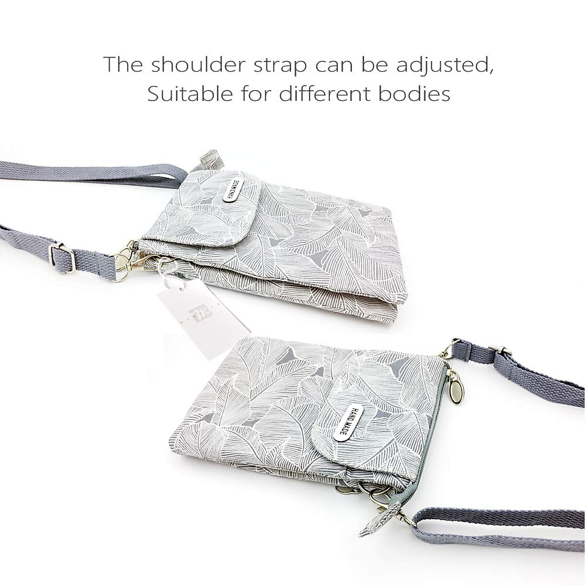 Roomy Cell Phone Purse Wallet Canvas Small Crossbody Purse Bags with Shoulder Strap For Women teen girlsl (A-gray)