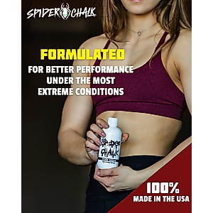 SPIDER CHALK 8oz White Widow Extreme Liquid Chalk, Dry Hands, Better Grip for Gym, Powerlifting, Weightlifting - Skin Friendly, Made in The USA