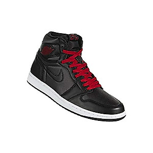 Jordan Mens Air 1 Retro High OG 555088 060 Black Satin/Gym Red - Size 9.5