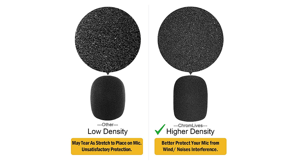 5 Pack Microphone Foam Covers for Clear Sound Quality