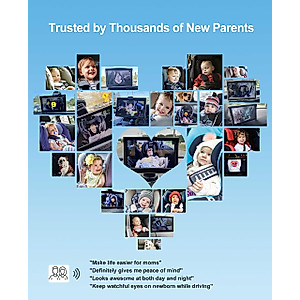 Antook Baby Car Camera 1080P, Baby Mirror for Car Back Seat with 5 Inch HD Monitor, Rear Facing Infant Camera Clear Night Vision, Newborns Travel Safety Kit