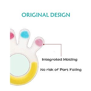 haakaa Palm Teether - Super Soft Silicone Baby Soothing Teether Pacifier, Teething Toys for 3M+ Babies, 0-6, 6-12 Months, BPA Free (1 Pack) Multicolor