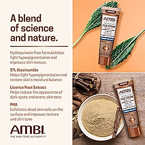 Ambi Even & Clear Advanced Fade Cream, Hydroquinone-free, Hyperpigmentation Treatment, Stubborn Dark Spot Corrector, Results In As Little As 2-3 Weeks, Niacinamide, Licorice Root Extract, PHA, 1 Fl Oz