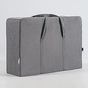 Folding Mattress Storage Bag - Trifold Memory Foam Mattress Carry Case, Portable Mattress Sofa Bed Carrying Box for 4" Full & Queen Size Foldable Floor Mattress, 60"x27.5"x13"
