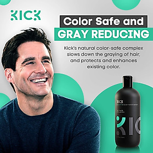 Kick Men’s Shampoo + Conditioner + Hair Styling Cream - Men’s Basics Bundle Itchy Scalp Styling for Dandruff & Thinning Hair - High Performance Anti-Dandruff, Anti-Hair Loss System for Men