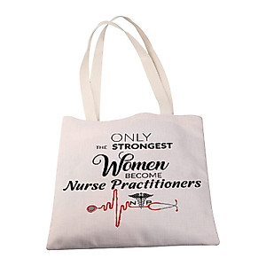 MBMSO Nurse Practitioner Tote Bag NP Gifts for Nurses Shoulder Bag only the Strongest Women Become Nurse Practitioners Shopping Bag (Nurse Practitioner Tote Bag)