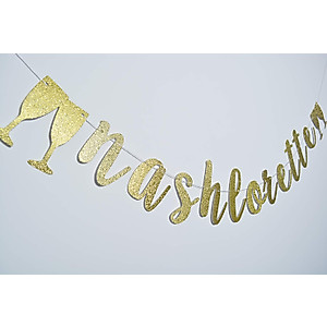 Nashlorette Banner for Nashville Bachelorette Party Decorations Pre-Strung Sign (Gold Glitter)