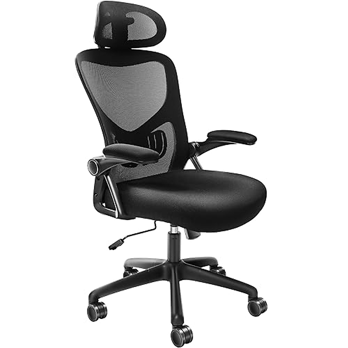 VEVOR Office Chair, High Back Ergonomic Desk Chair with Adjustable Lumbar Support & Headrest, 2D Armrest, Polypropylene Chair for Home Office, Black, 286 lbs Capacity