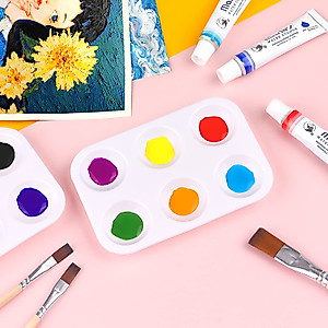 8 PCS White Plastic Paint Tray Palettes, Watercolor Palette Painting Tray for Painting Party, DIY Craft and Art Painting