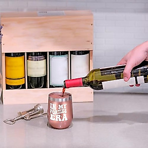 NewEleven 40th Birthday Gifts For Women - 40s Birthday Decorations For Women - 40 Year Old Gifts For Her, Women, Sister, Mom, Daughter, Best Friend - In My Forties Era Wine Tumbler - 12 Oz Tumbler