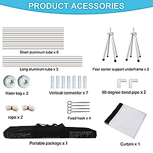 Projector Screen with Stand, 100 inch Projector Screen 16:9 Portable Outdoor Projection Screen 4K HD Movie Projection Screen with Carry Bag for Home Theater Indoor Party Camping