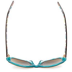 Kate Spade New York Women's Hilde Cat-Eye Sunglasses, Olive & Tortoise & Turquoise Polarized, 54 mm