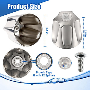 Dreyoo 3 Piece Shower Knob Replacement Compatible with Price/pfister Verve Tub Shower, Bathtub Shower Faucet Handle Remodel Trim Kit Include 1 Hot 1 Cold 1 Diverter and 3 Screws(Polished Chrome)