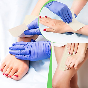 300 Pcs Natural Muslin Epilating Face Wax Strips Hair Removal Eyebrow Precut Waxing Strips Body Facial Cotton Wax Cloth Strip for Women Men (4 x 1.5 Inch, 8 x 2.8 Inch)