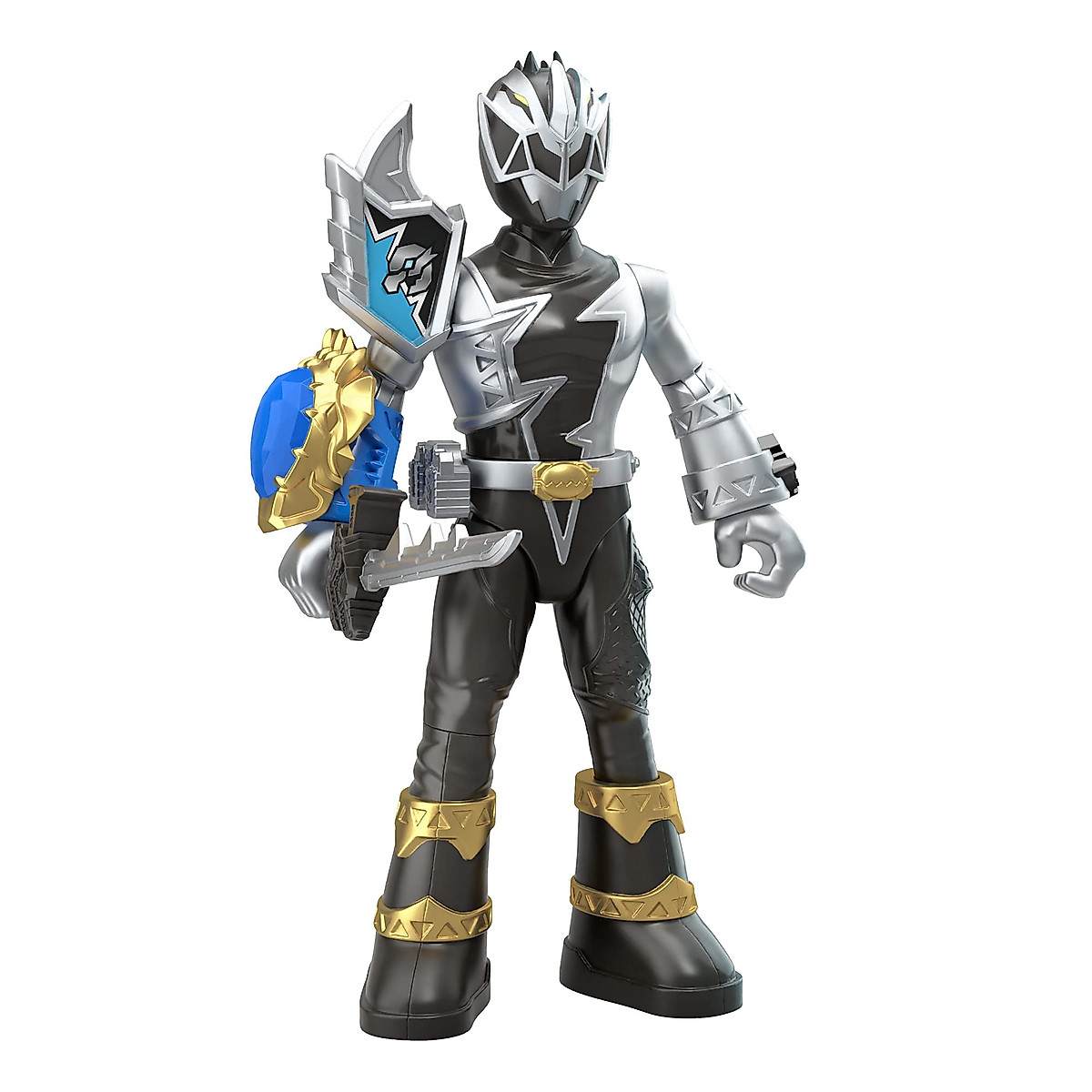 Power Rangers Dino Fury Battle Attackers 2-Pack Black Ranger vs. Smashstone Kicking Action Figure Toys, TV Inspired Accessory Ages 4 and Up
