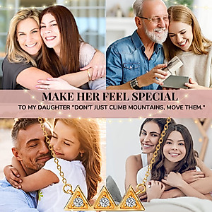 Creatique Sterling Silver 925 Daughter Necklace, 18 Karat Gold Plated, Inspirational Quote, Meaningful Gift for Daughter, Birthday, Graduation, Mother Daughter Jewelry