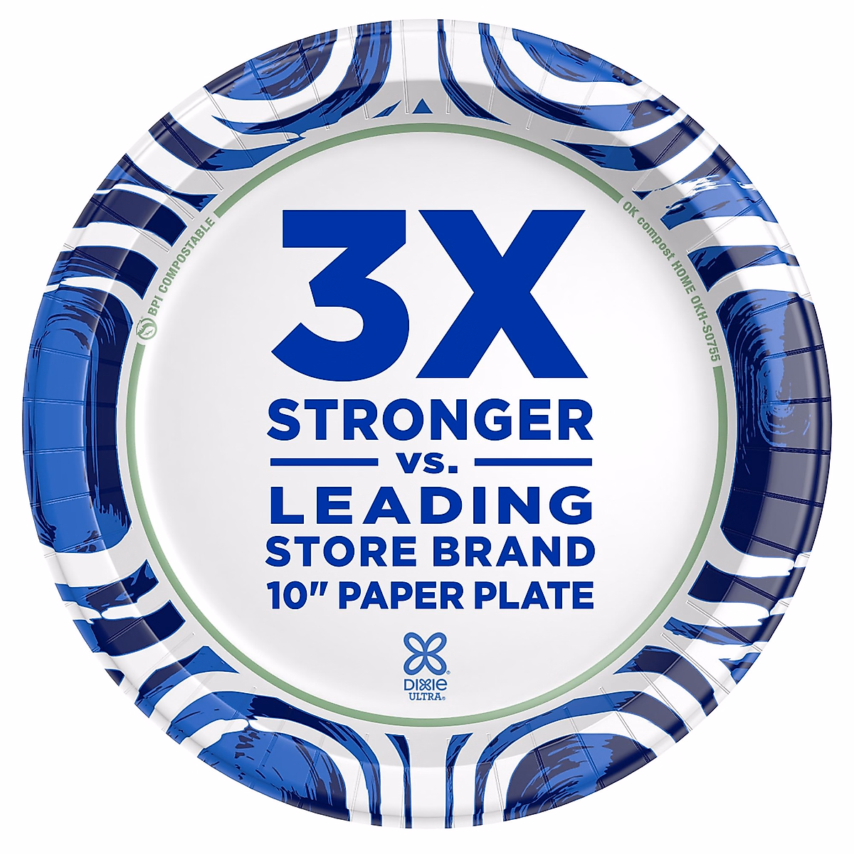 Dixie Ultra, Medium Paper Plates, 8.5 Inch, 64 Count, 3X Stronger*, Heavy Duty, Microwave-Safe, Soak-Proof, Cut Resistant, Disposable Plates For Heavy, Messy Meals