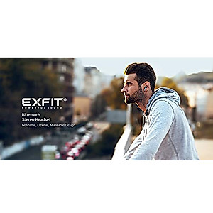 EXFIT BCS-150 | Wireless Bluetooth Headphones Neckbands with Clear Calls, Powerful Bass, Noise Reduction for Home Office, Video Conference (Black)
