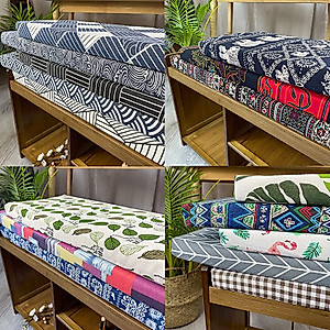 Custom Cushions for Outdoor Furniture Bench Cushion Custom Size Bench Garden Cushion Indoor Patio Furniture/window Bay Window Seat 70D High-resilience Foam Comfortable Durable, Disassembly Cleaning